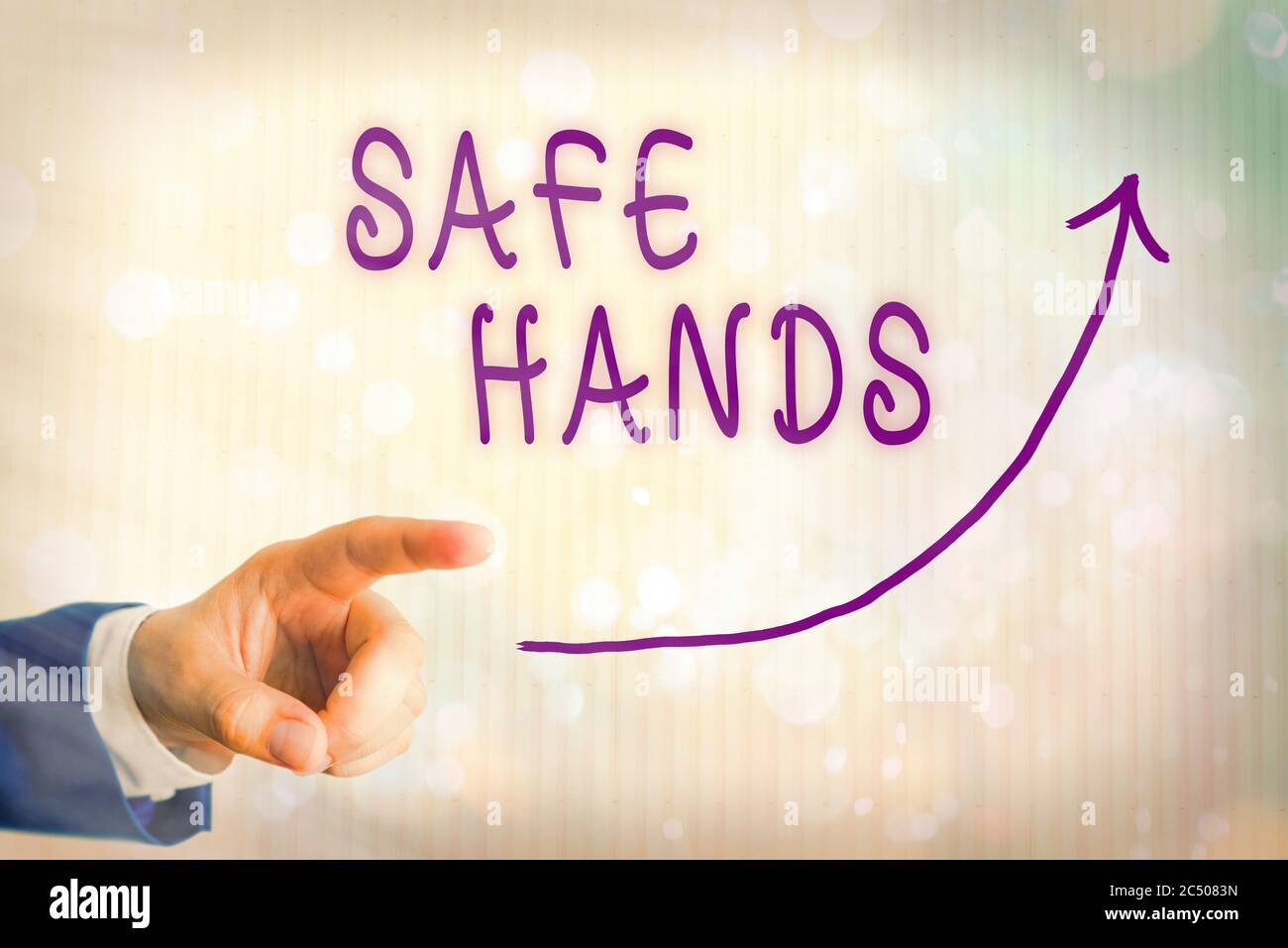 Conceptual hand writing showing Safe Hands. Concept meaning Ensuring ...