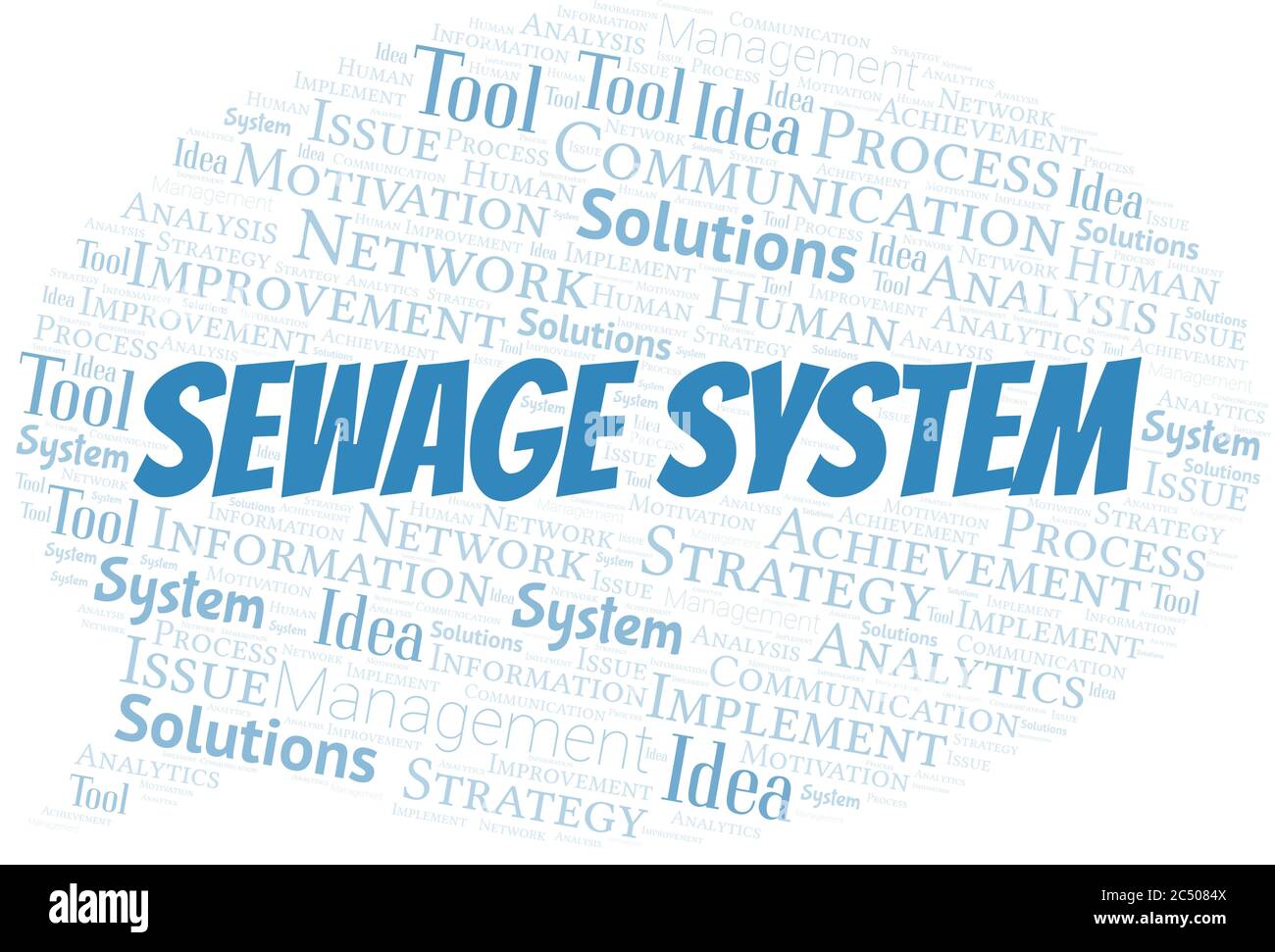 Sewage System typography vector word cloud. Wordcloud collage made with ...