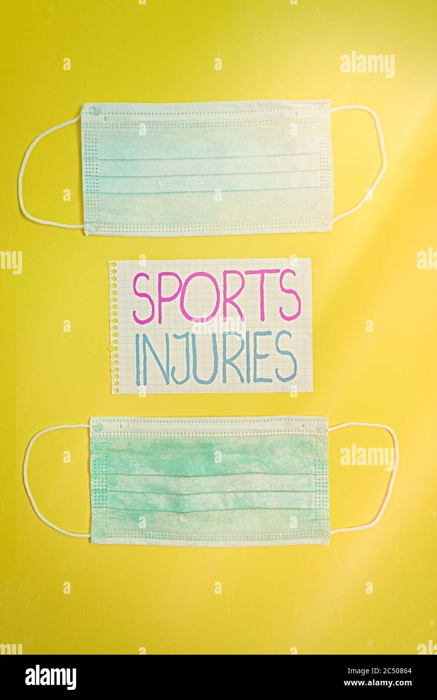 Conceptual hand writing showing Sports Injuries. Concept meaning ...