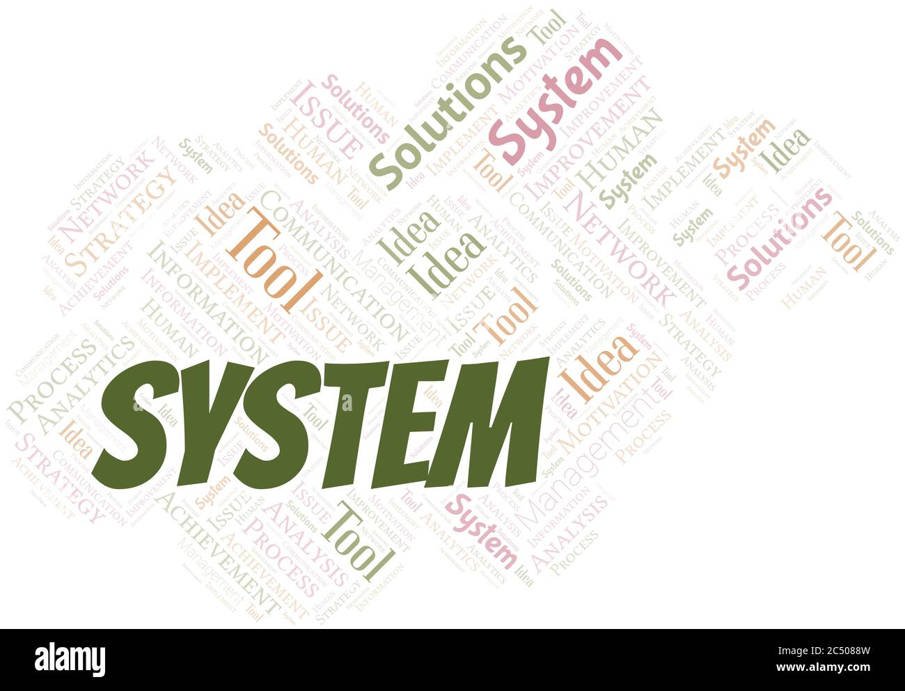 System typography vector word cloud. Wordcloud collage made with the ...