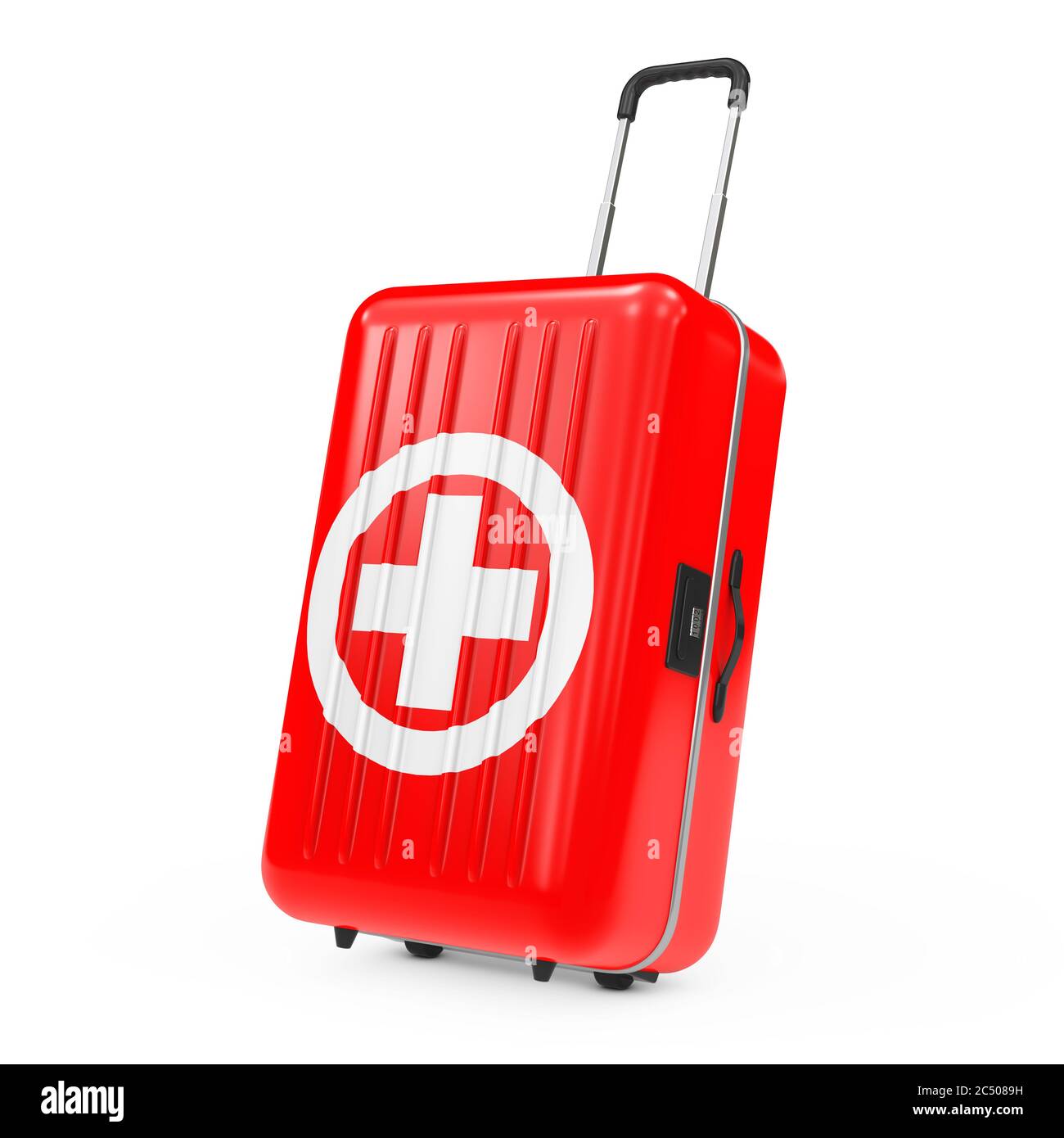 First Aid Kit Suitcase on a white background. 3d Rendering Stock Photo ...