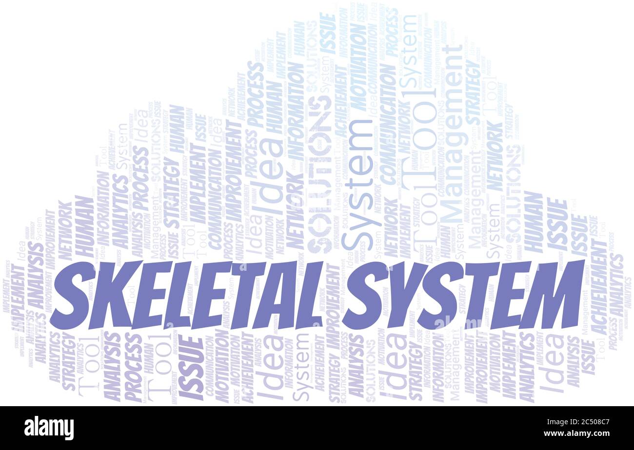 Skeletal System typography vector word cloud. Wordcloud collage made ...