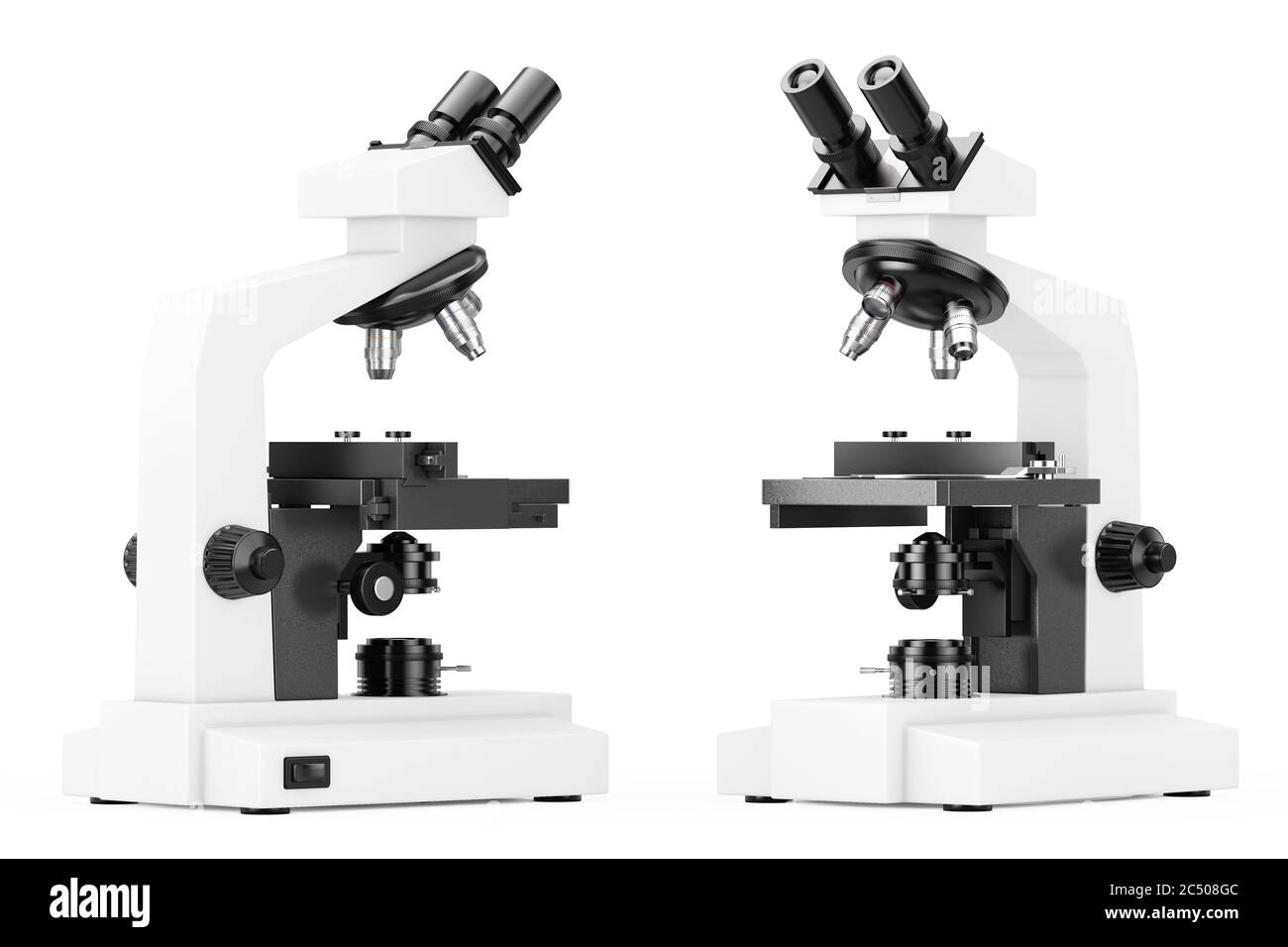 Modern Laboratory Microscope on a white background. 3d Rendering Stock ...