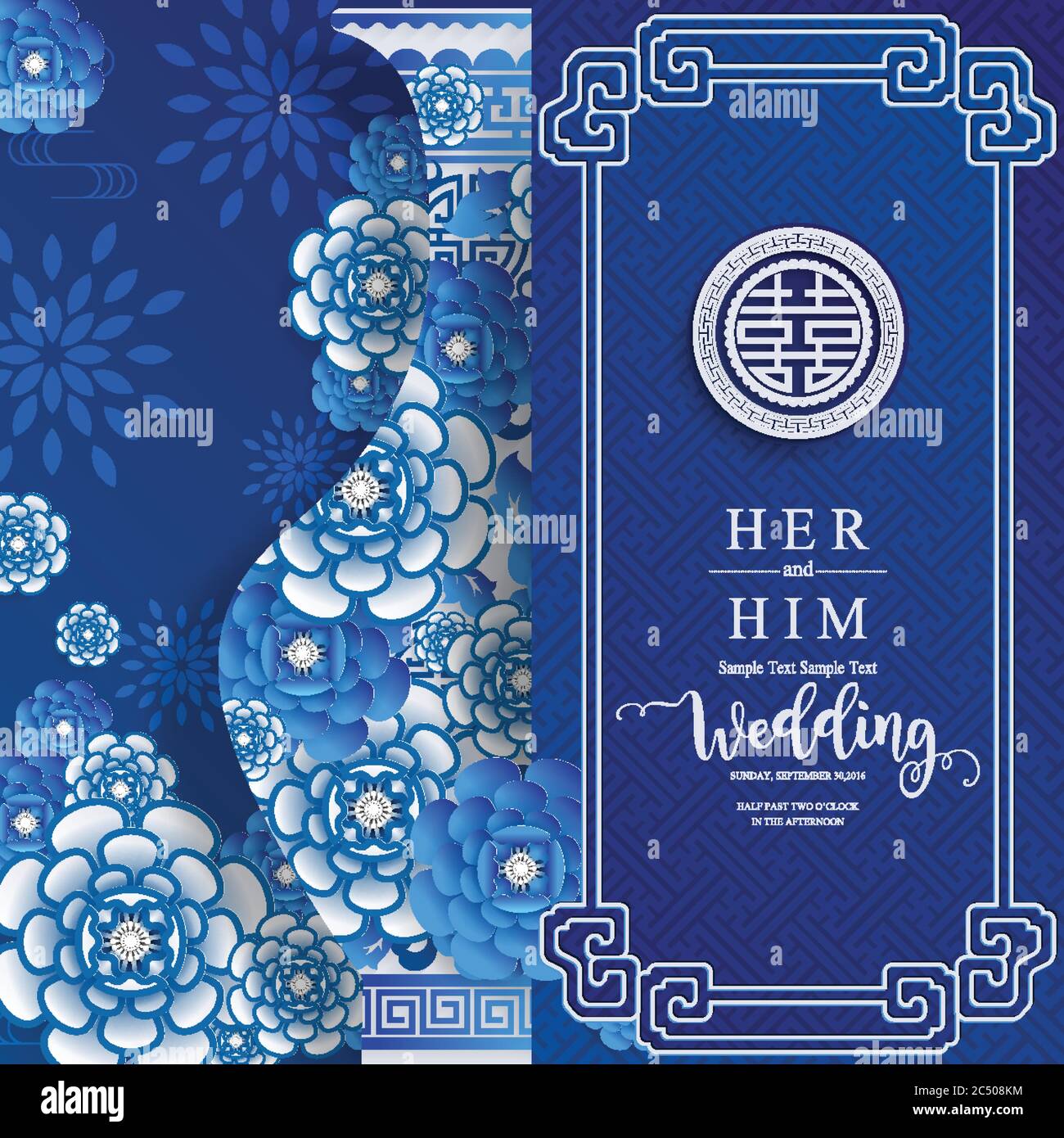 chinese oriental wedding Invitation card templates with beautiful ...