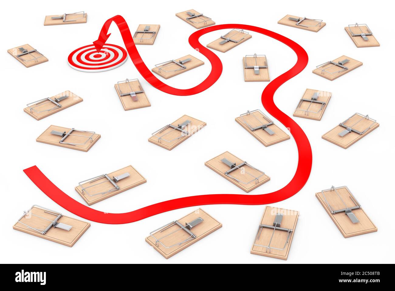 Dangerous Way to Target Concept. Arrow Way to Target through Many ...