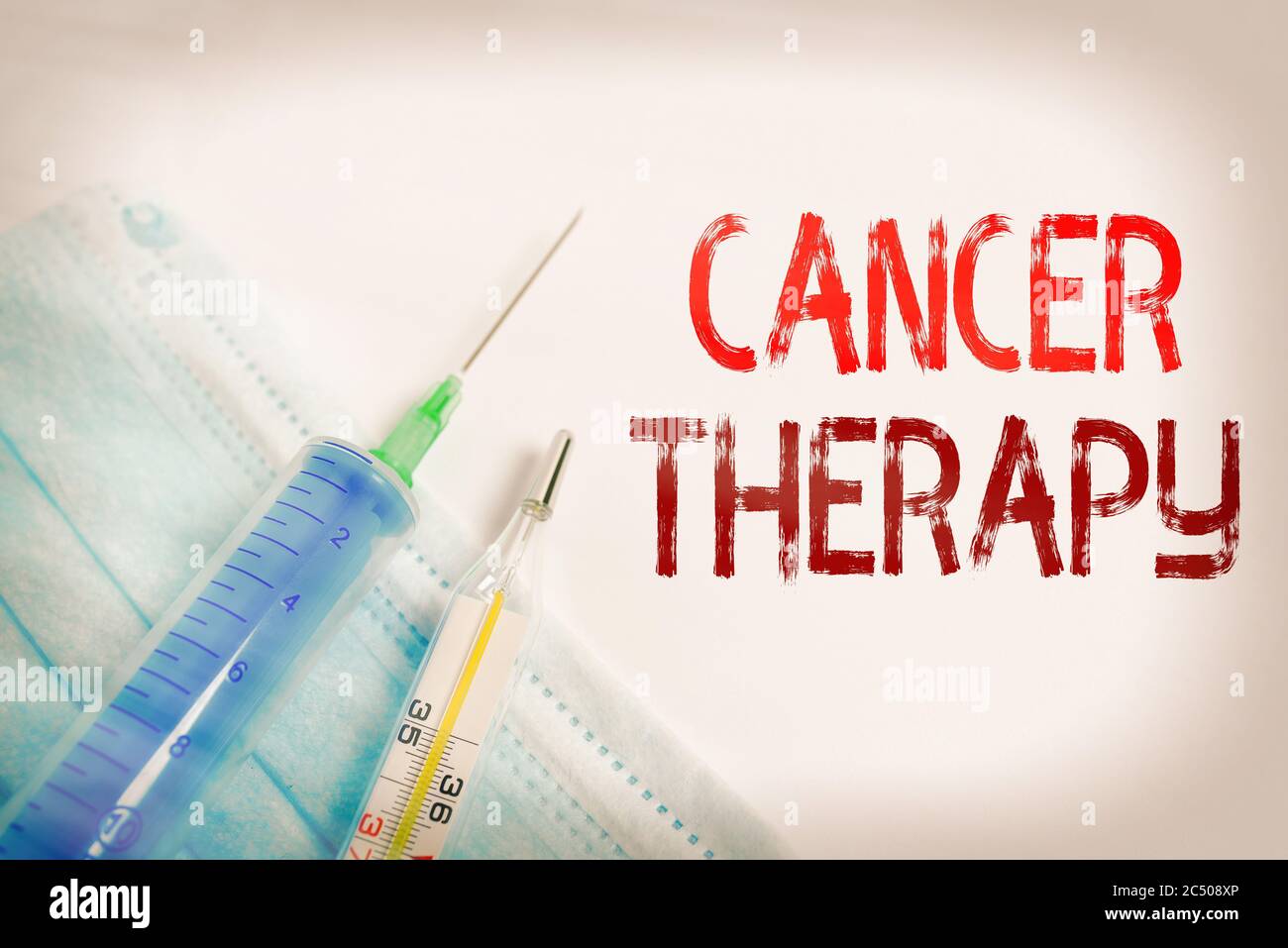 Writing note showing Cancer Therapy. Business concept for the treatment ...