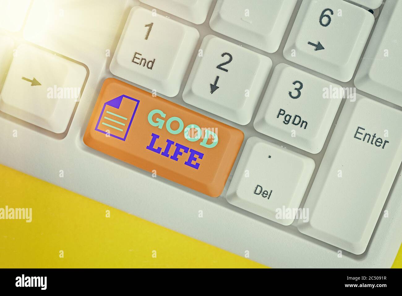 Writing note showing Good Life. Business concept for living in comfort ...
