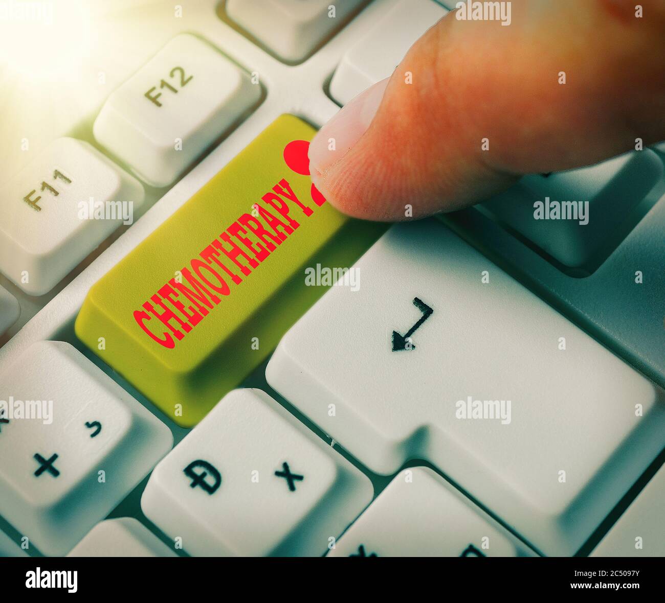 Handwriting text Chemotherapy. Conceptual photo the treatment of ...