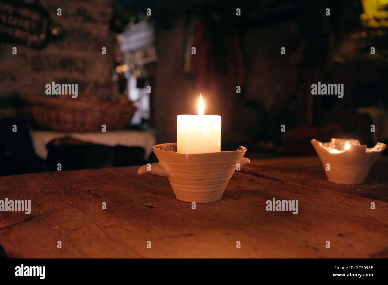 authentic medieval tavern. interior Stock Photo - Alamy