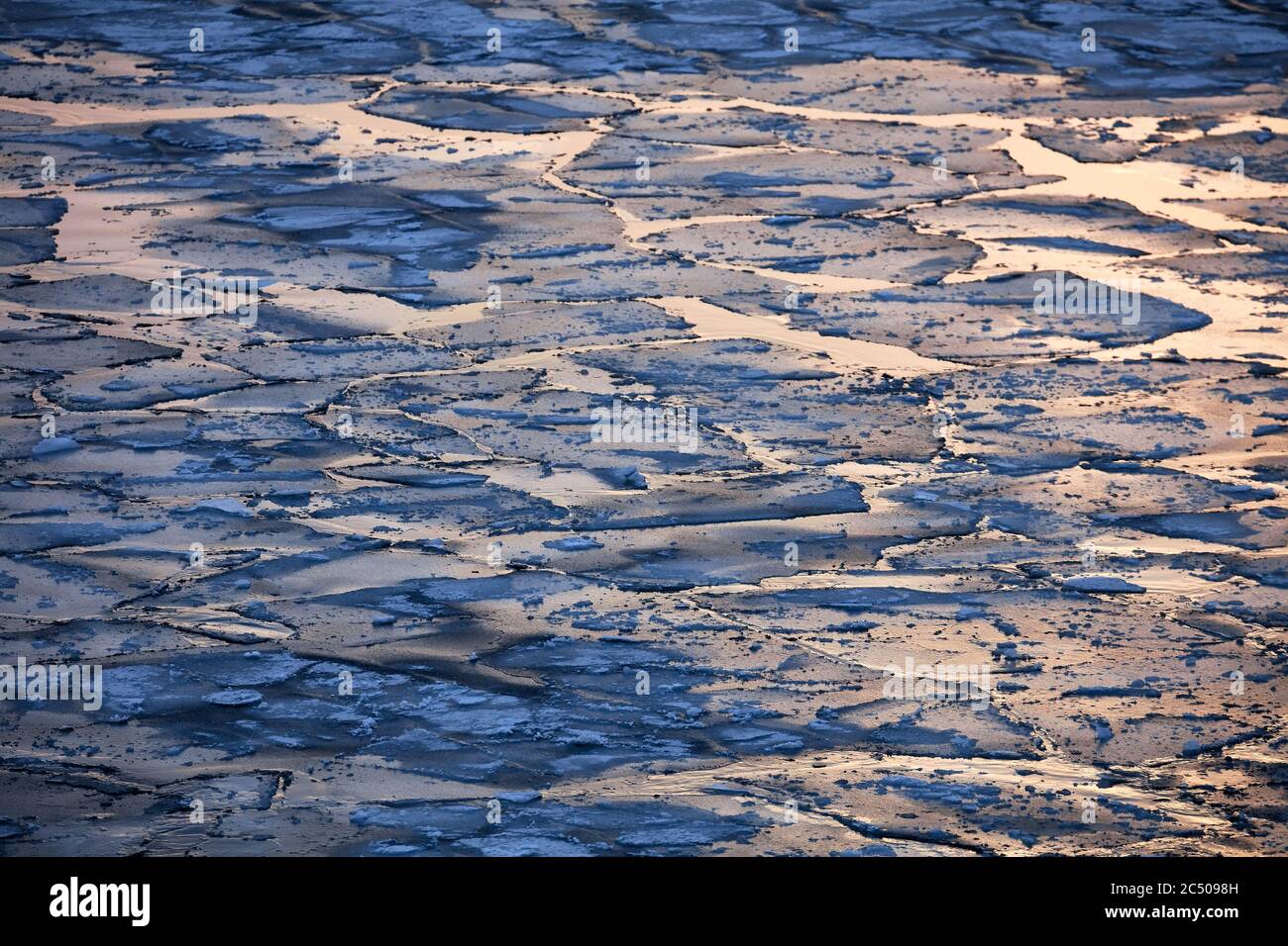 ice on the pond. water freezing Stock Photo - Alamy