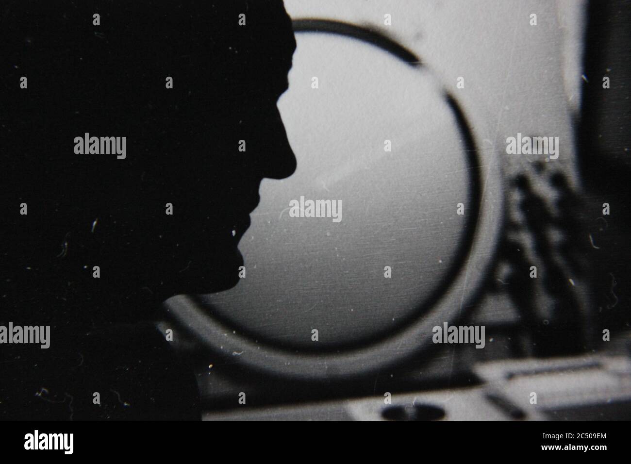 Fine 70s vintage black and white photography of a man watching a ...