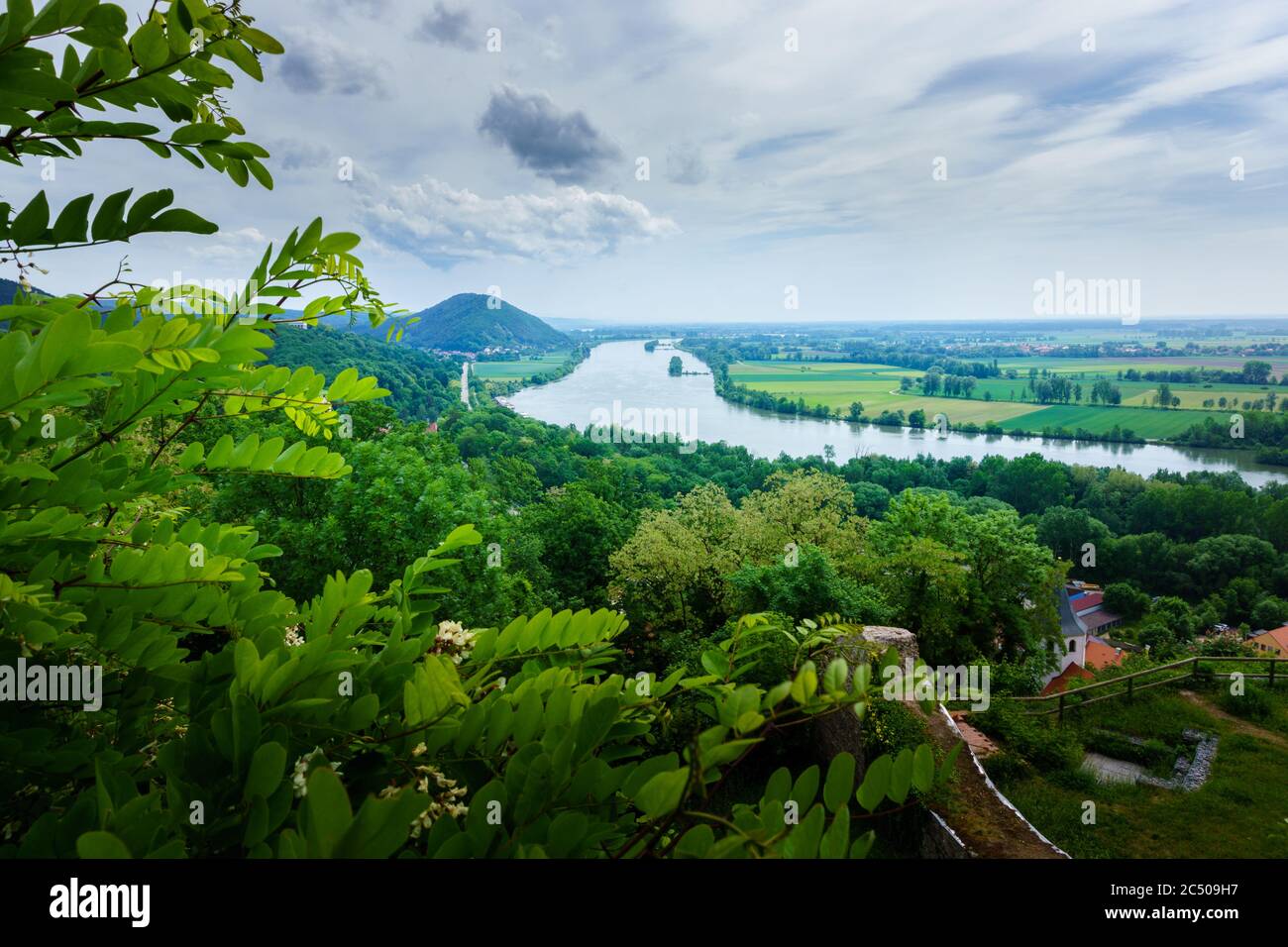 Danube and Castle wall at Donaustauf Lower Bavaria Germany Stock Photo ...