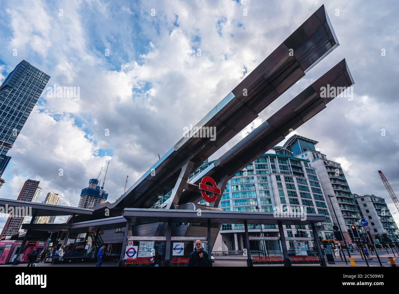 London / UK - 06/28/2020: Beautiful architecture design of Vauxhall bus ...