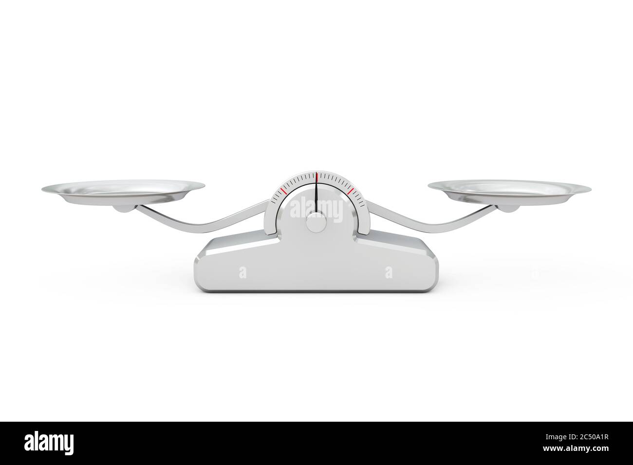 Simple Balance Scale on a white background. 3d Rendering. 3d Rendering ...