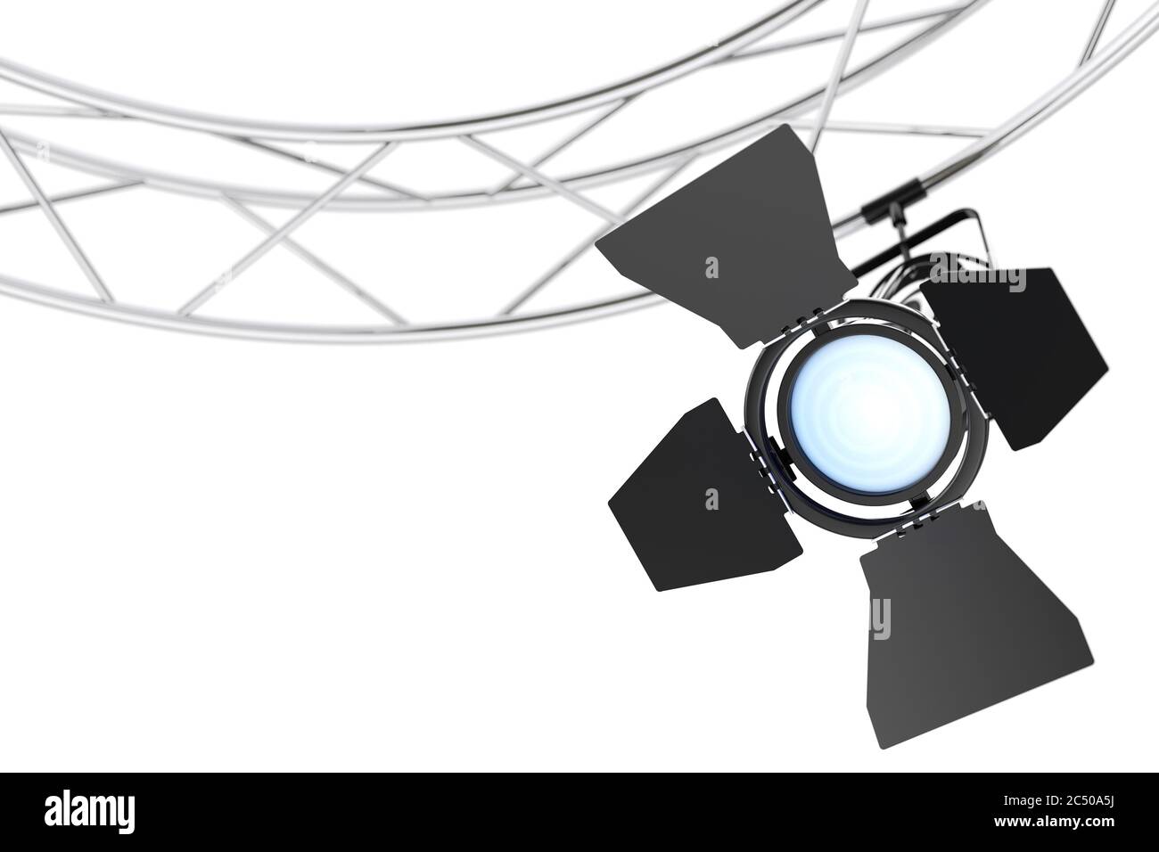 Metal Modern Stage Spotlight Construction on a white background. 3d ...