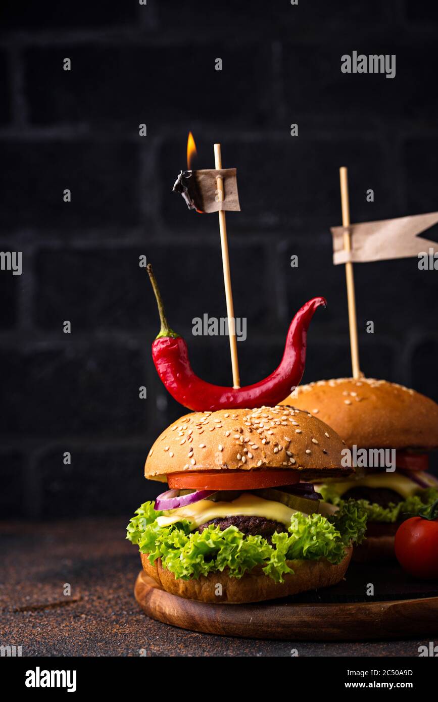 Devil burger hi-res stock photography and images - Alamy