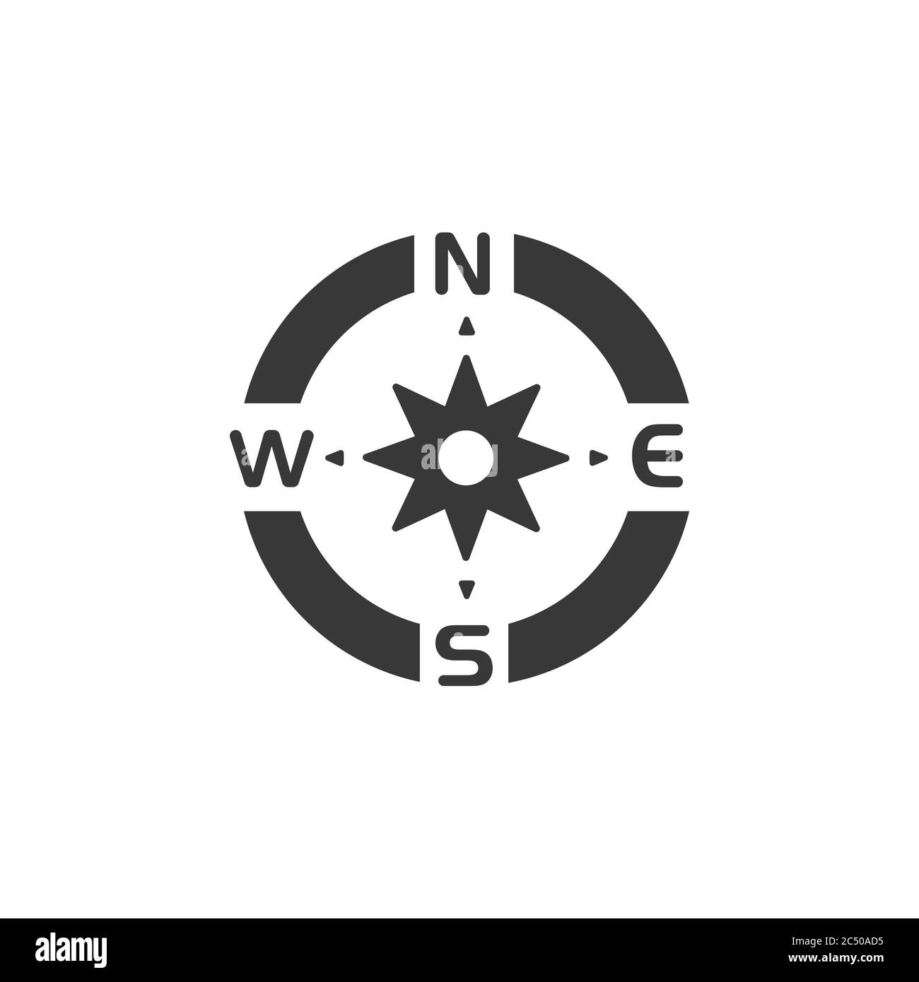 Compass. Wind rose sign. Isolated icon. Weather and map glyph vector ...