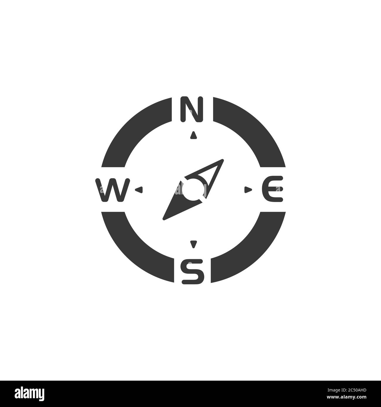 Compass. South west direction. Isolated icon. Weather and map glyph ...