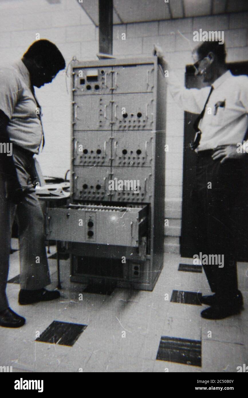 Fine 70s vintage black and white photography of two professionals ...