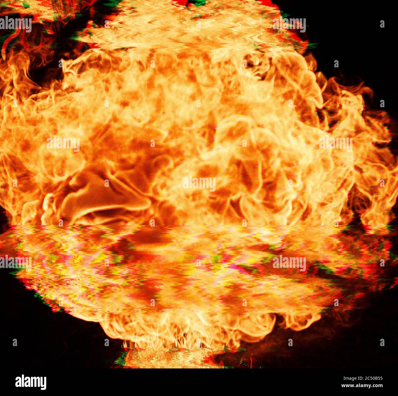 Glitch Fire flames background. Unique Design Abstract Digital Pixel ...