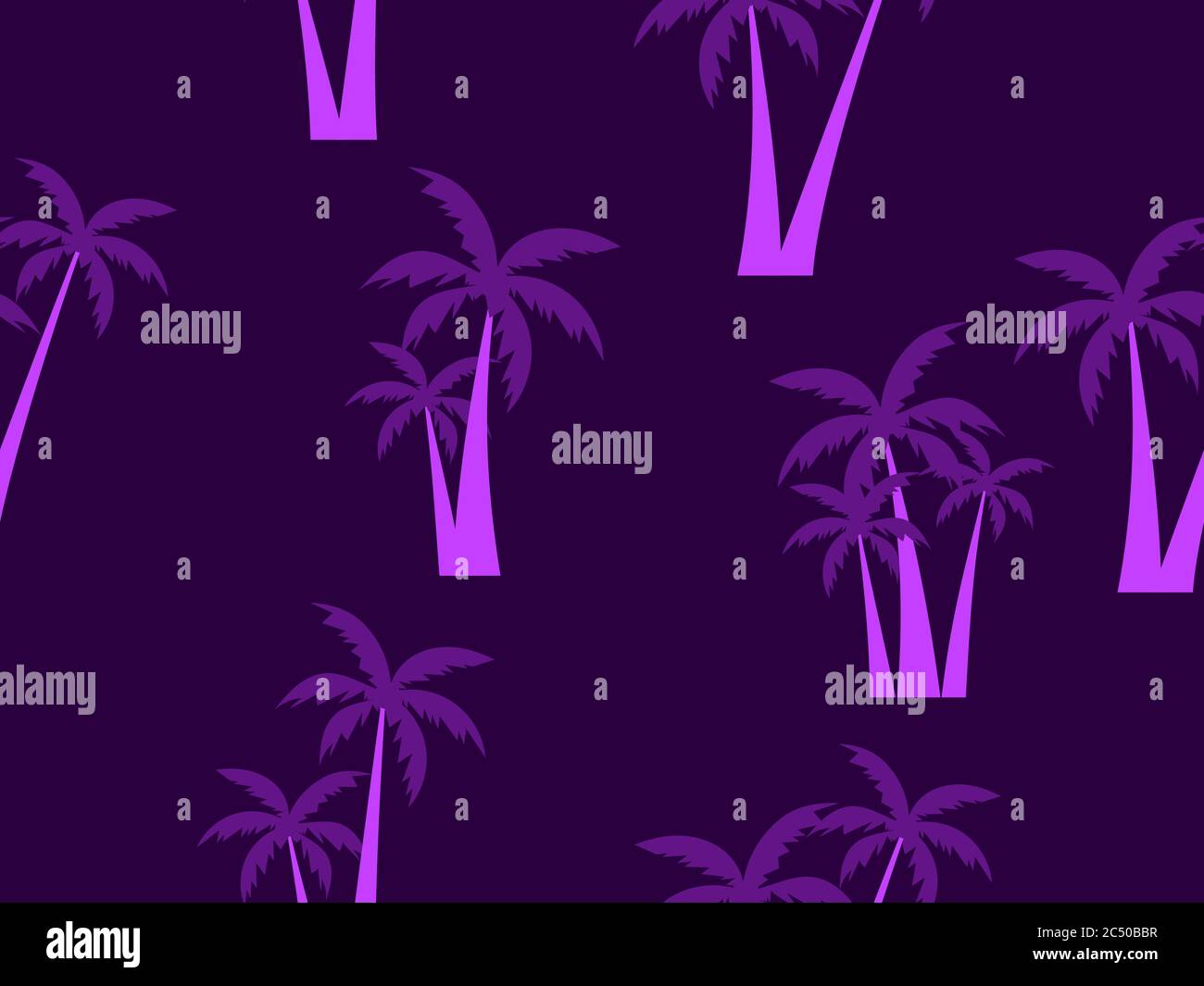 Palm trees seamless pattern, violet color. Tropical jungle, exotic ...