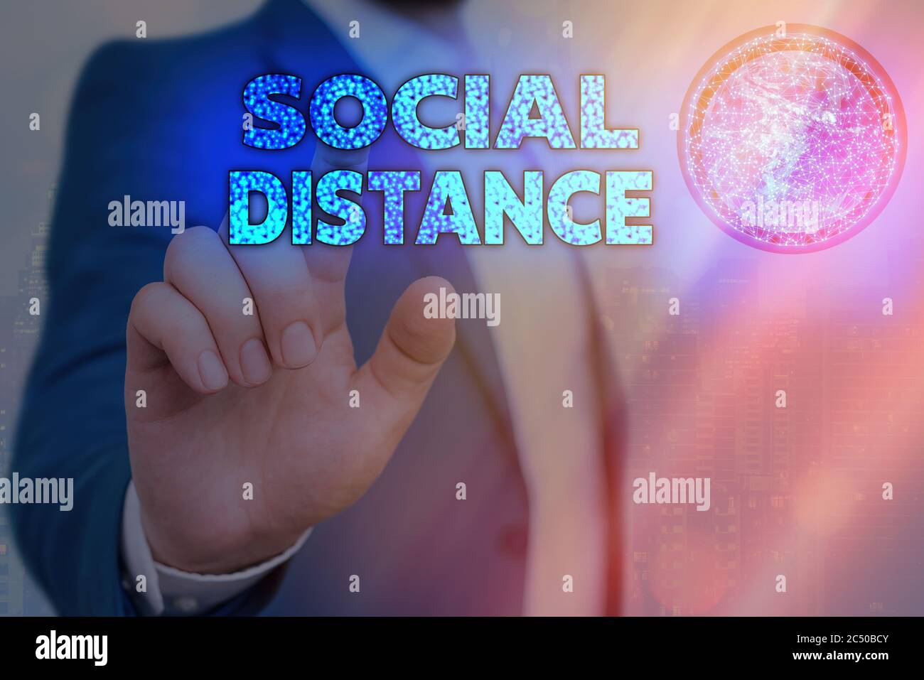 Writing note showing Social Distance. Business concept for maintaining ...