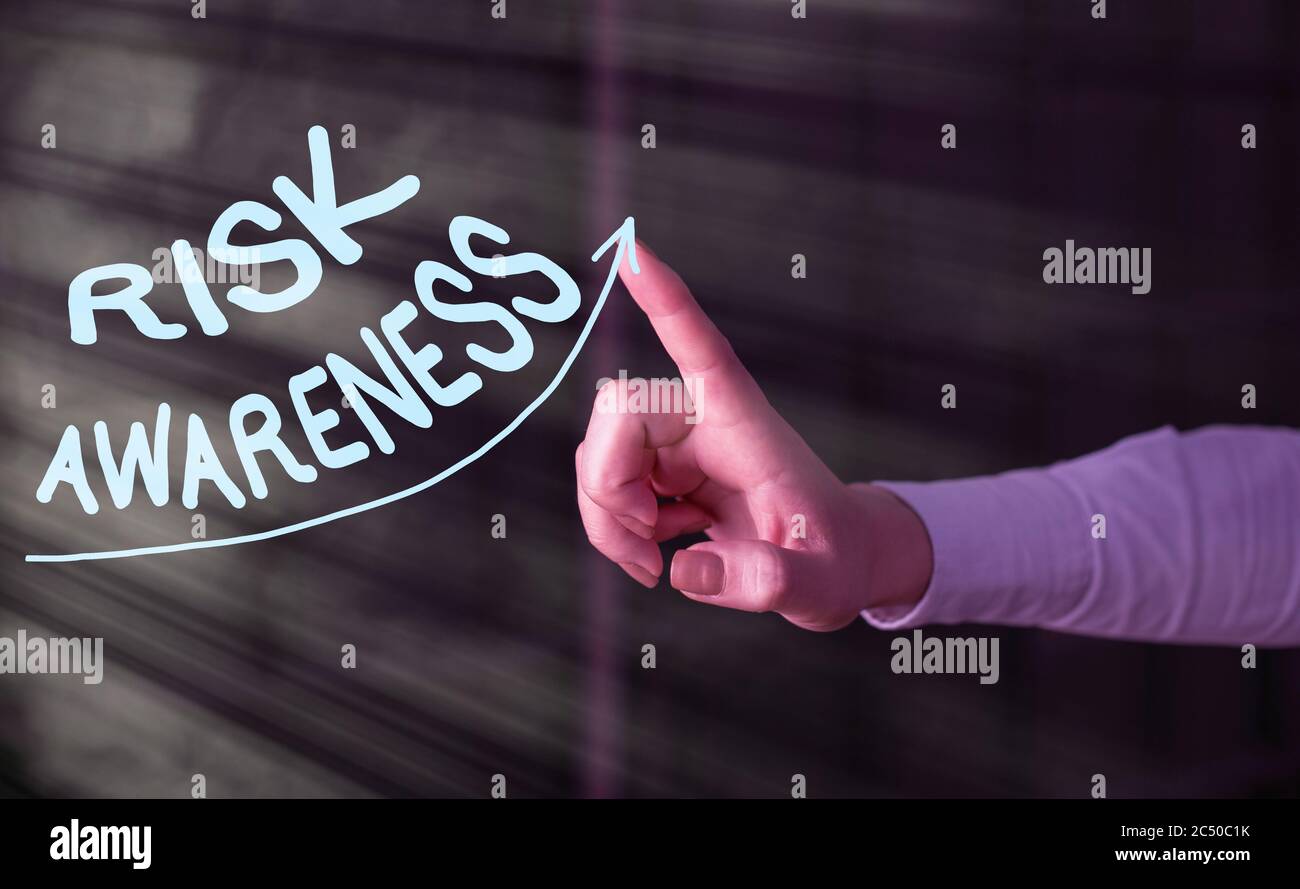 Handwriting text writing Risk Awareness. Conceptual photo recognizing ...
