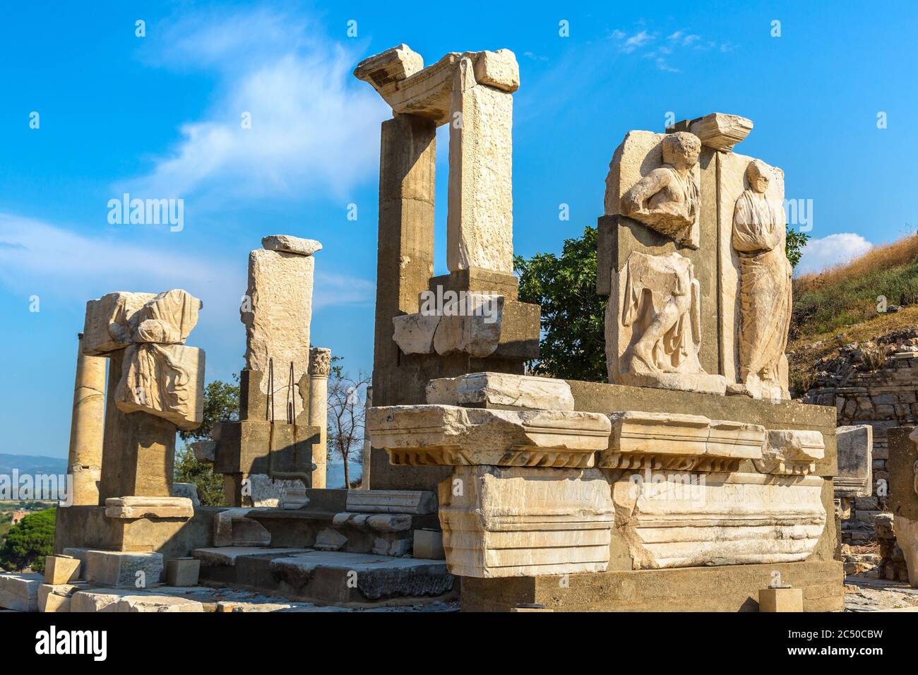 Ruins of the ancient city Ephesus, the ancient Greek city in Turkey, in ...