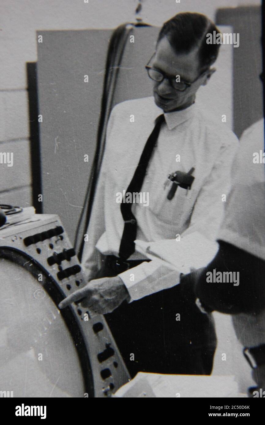 Fine 70s vintage black and white photography of a professional man ...