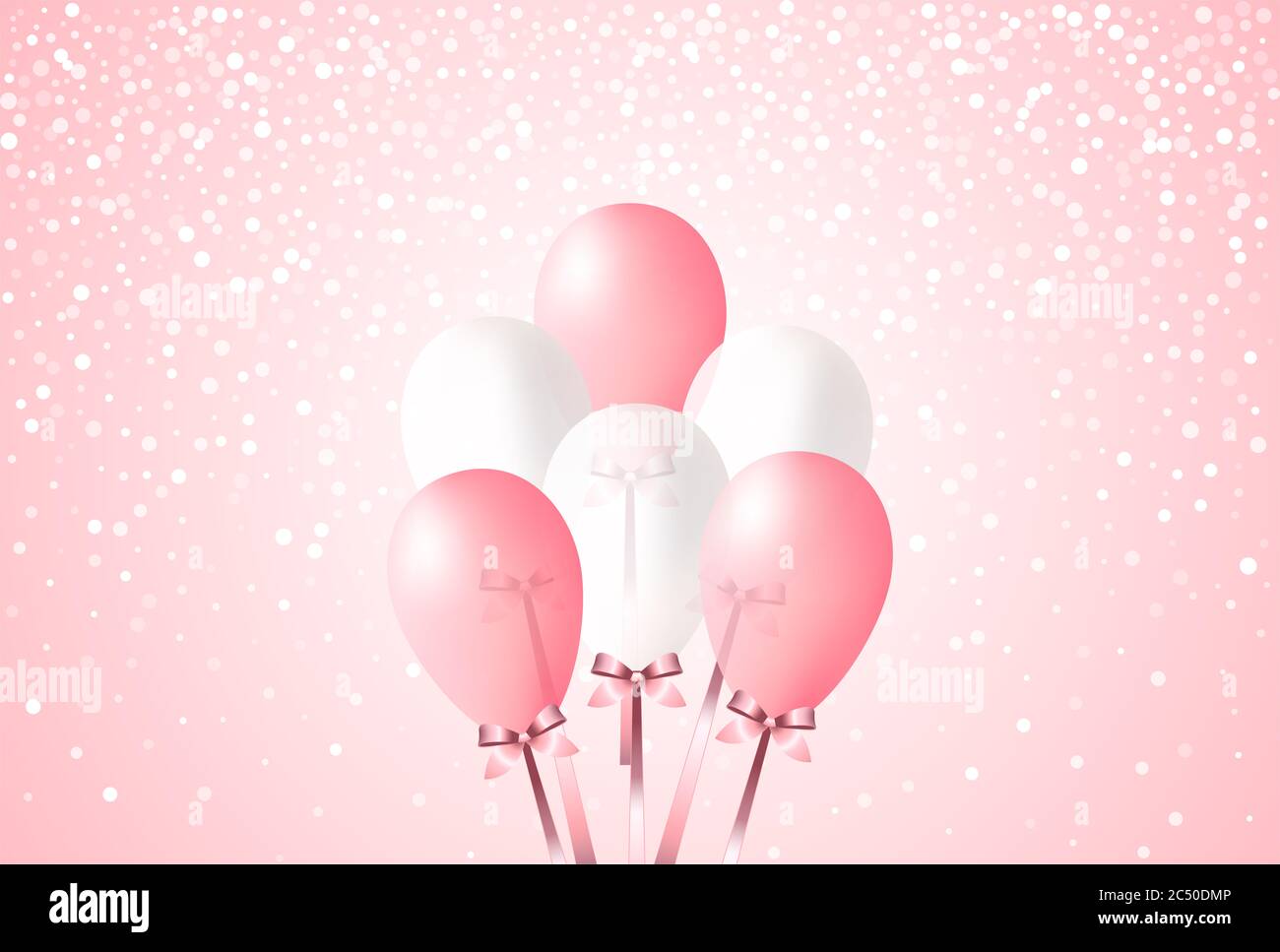 Romantic background with air balloons Vector illustration Bunch of ...