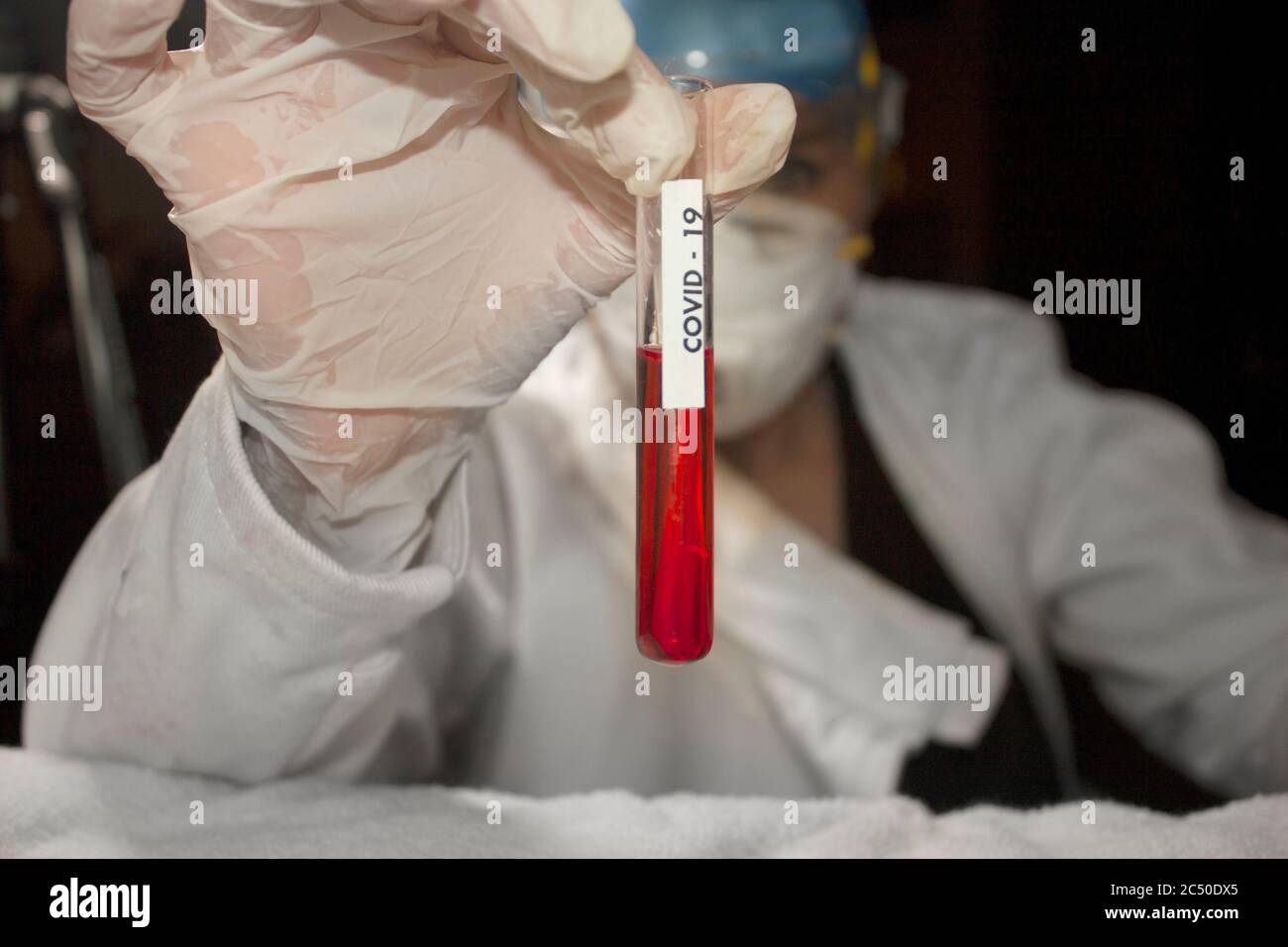 Biotechnology applied by a researcher in plasma tests to formulate a ...