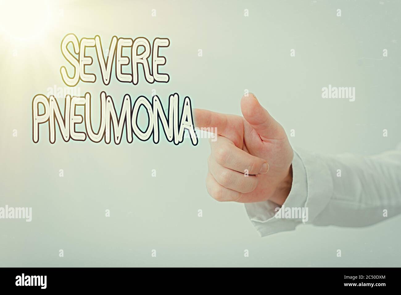 Writing note showing Severe Pneumonia. Business concept for acute ...