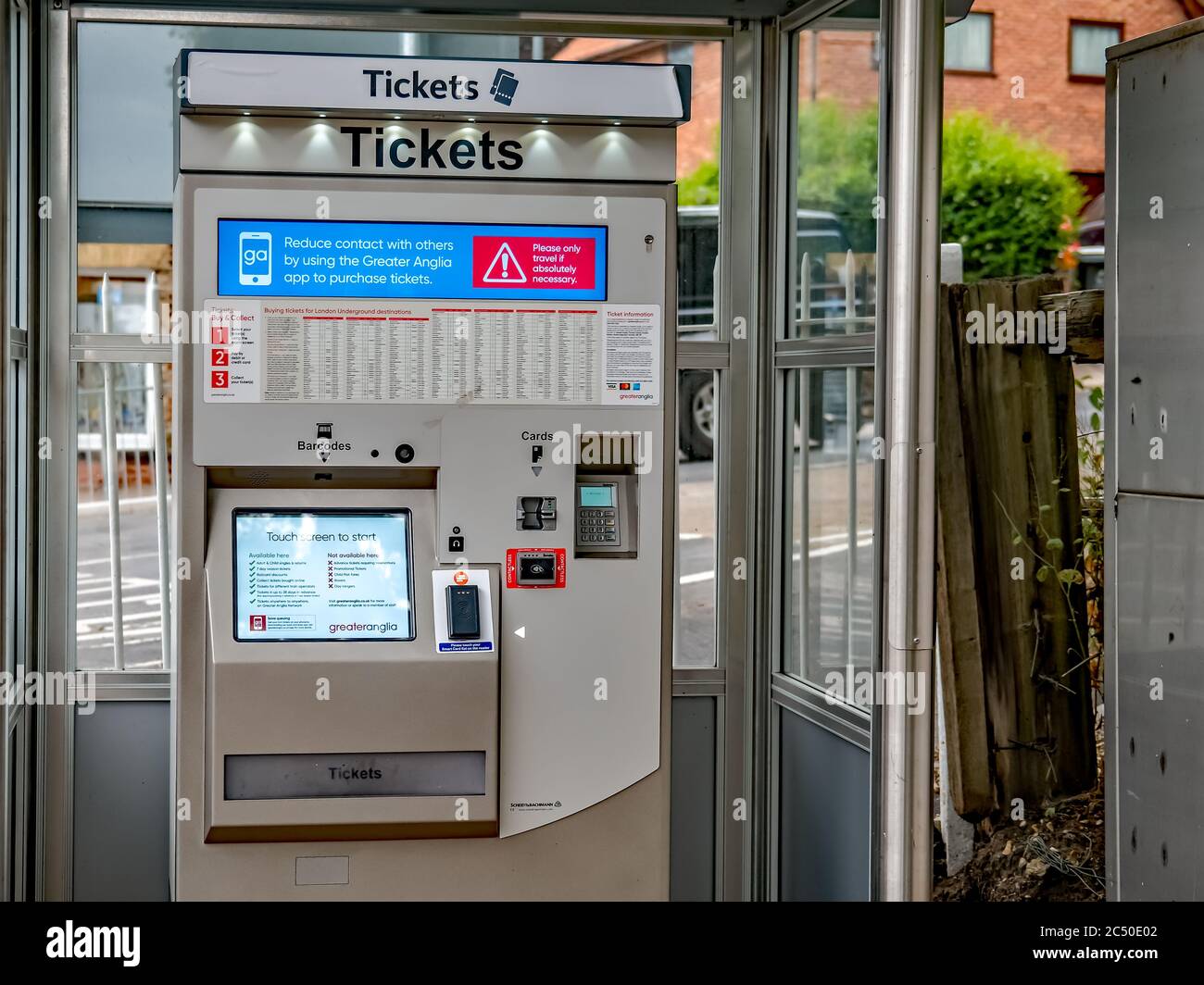 Self service train ticket machine at Brundall Gardens railway station ...