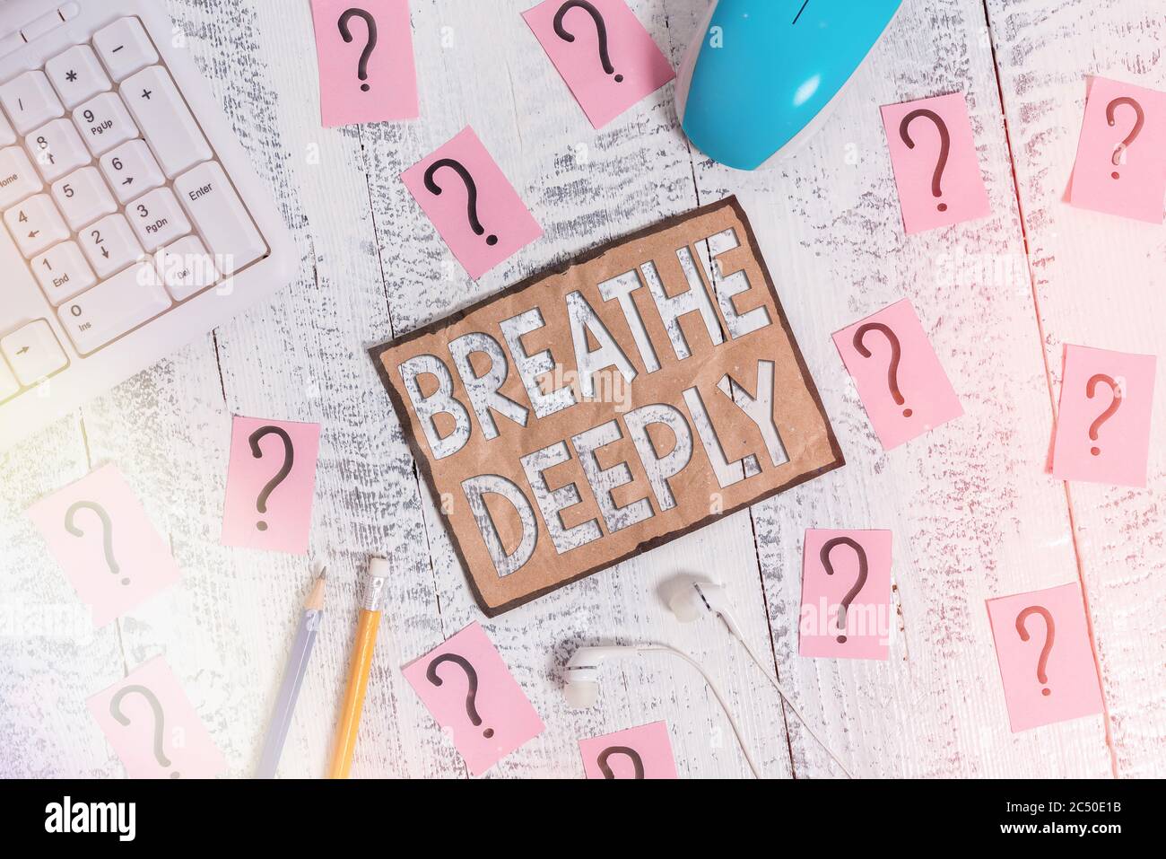 Conceptual hand writing showing Breathe Deeply. Concept meaning to take ...