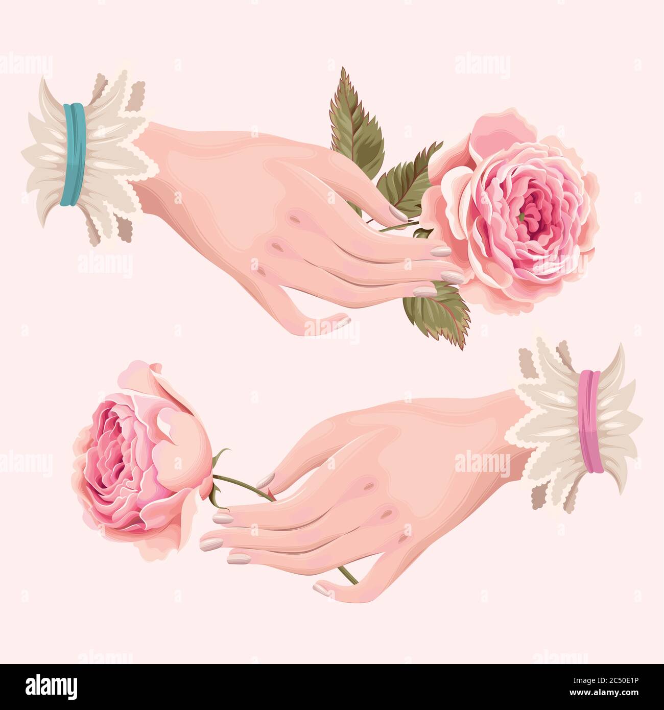 Woman flower bud gardening Stock Vector Images - Alamy