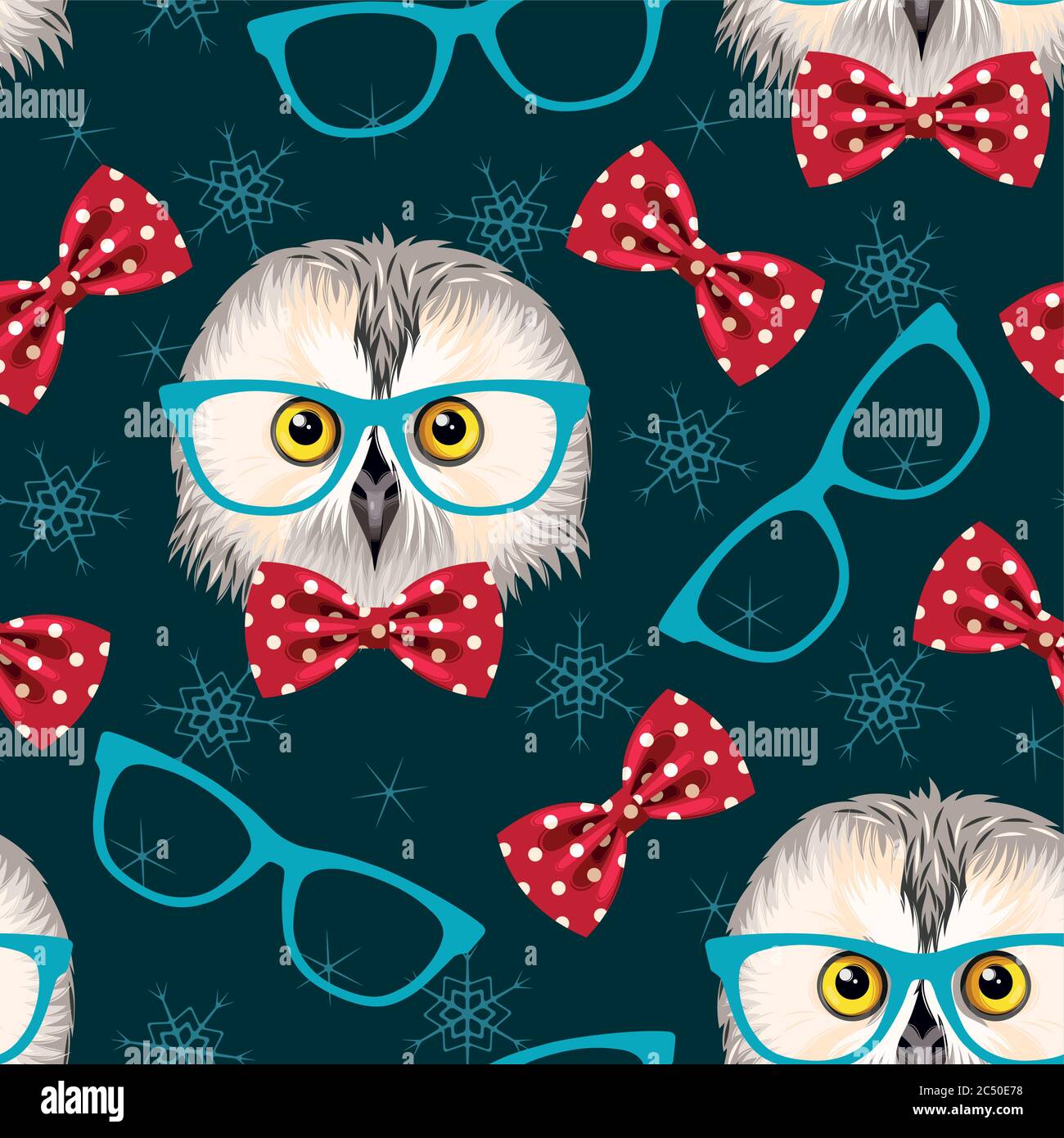 Owl with glasses seamless Stock Vector Image & Art - Alamy