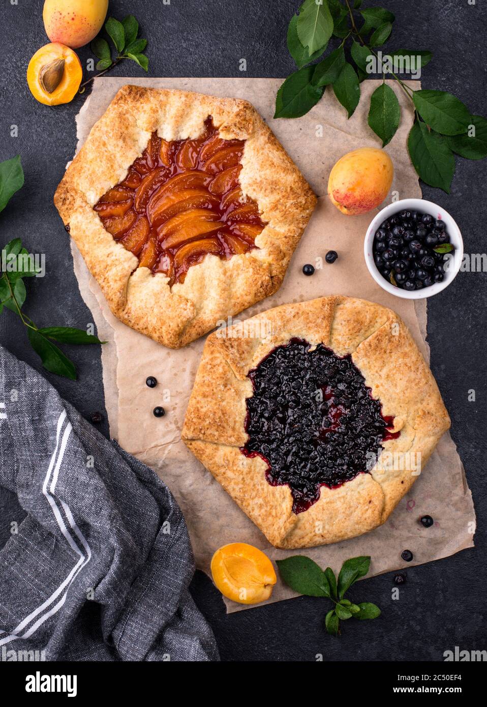 Sweet homemade galette pie with fruits Stock Photo - Alamy