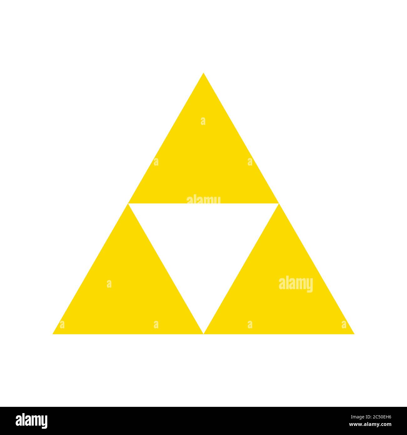 Golden triforce geometric triangle power symbol. For poster or t -shirt ...