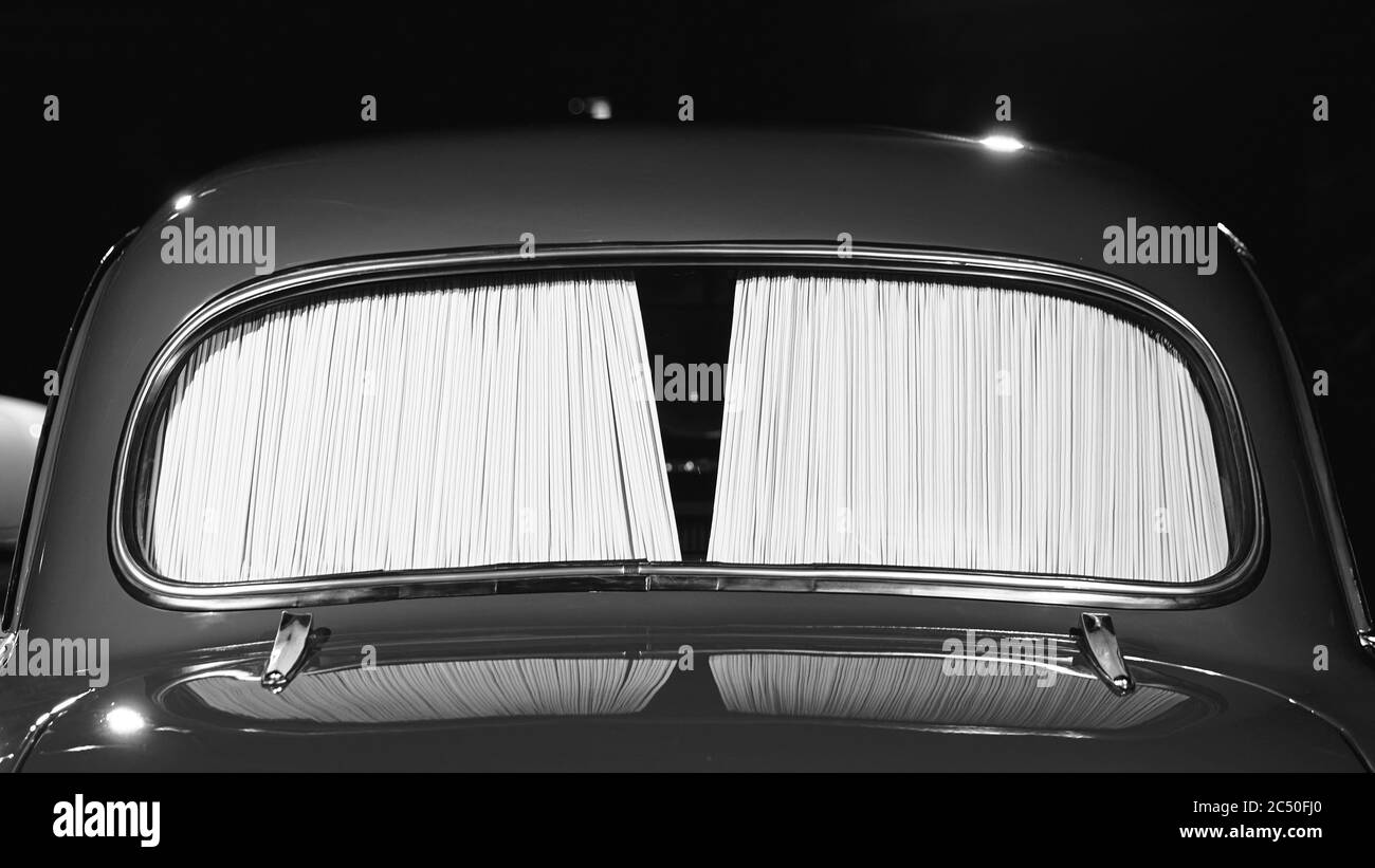 Auto retro window Black and White Stock Photos & Images - Alamy