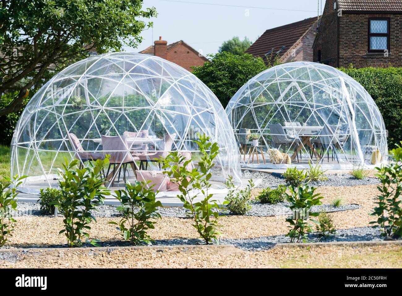Outdoor dining pods, air-conditioned, which have been designed for ...