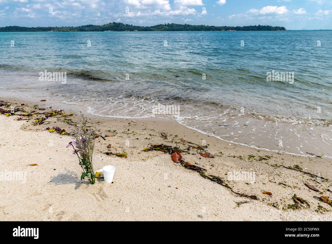 Changi Beach Park, Singapore, with view to Pulau Ubin Stock Photo - Alamy