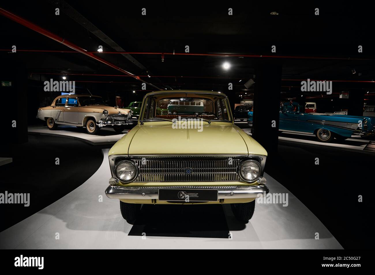 Moskvich-408. Soviet old car. Retro car. Classic Car exhibition - Heydar Aliyev Center, Baku ...