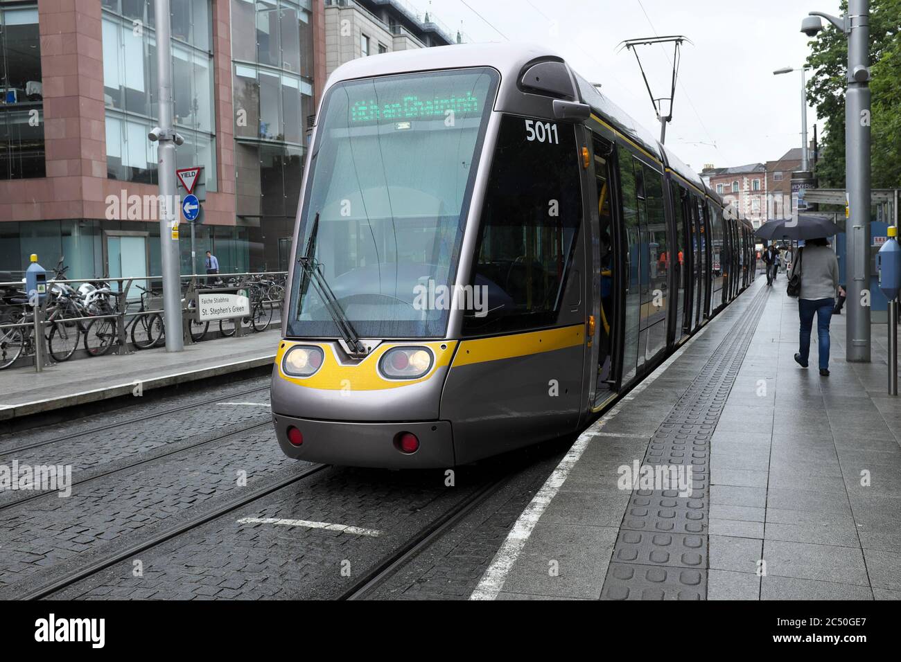 Trams On The Streets Of Dublin Ireland Stock Photo - Alamy