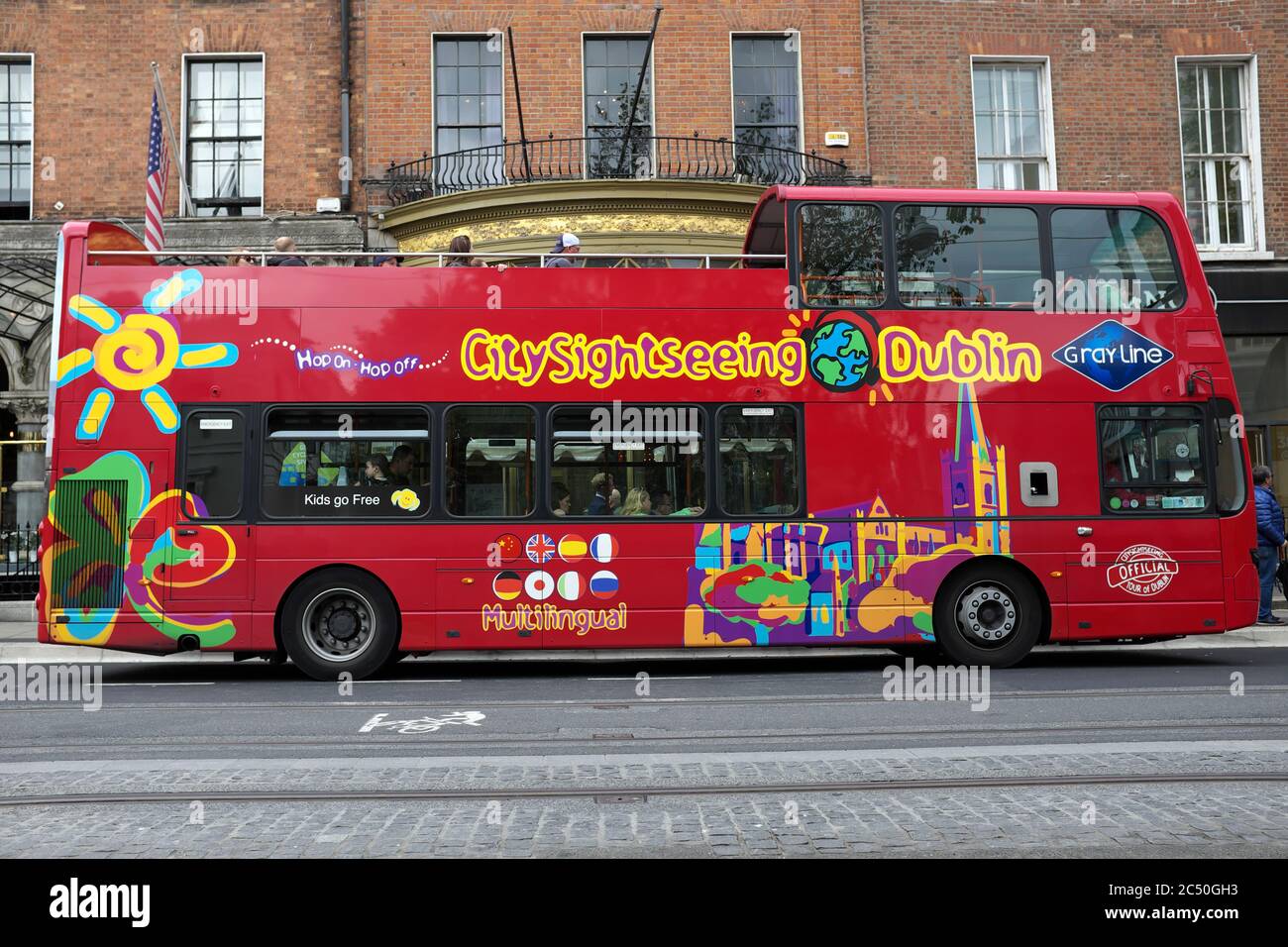 Sightseeing Bus In Dublin Ireland Stock Photo - Alamy