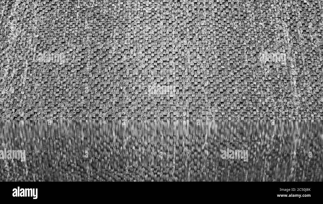 Water flowing waterfall on rock Black and White Stock Photos & Images ...