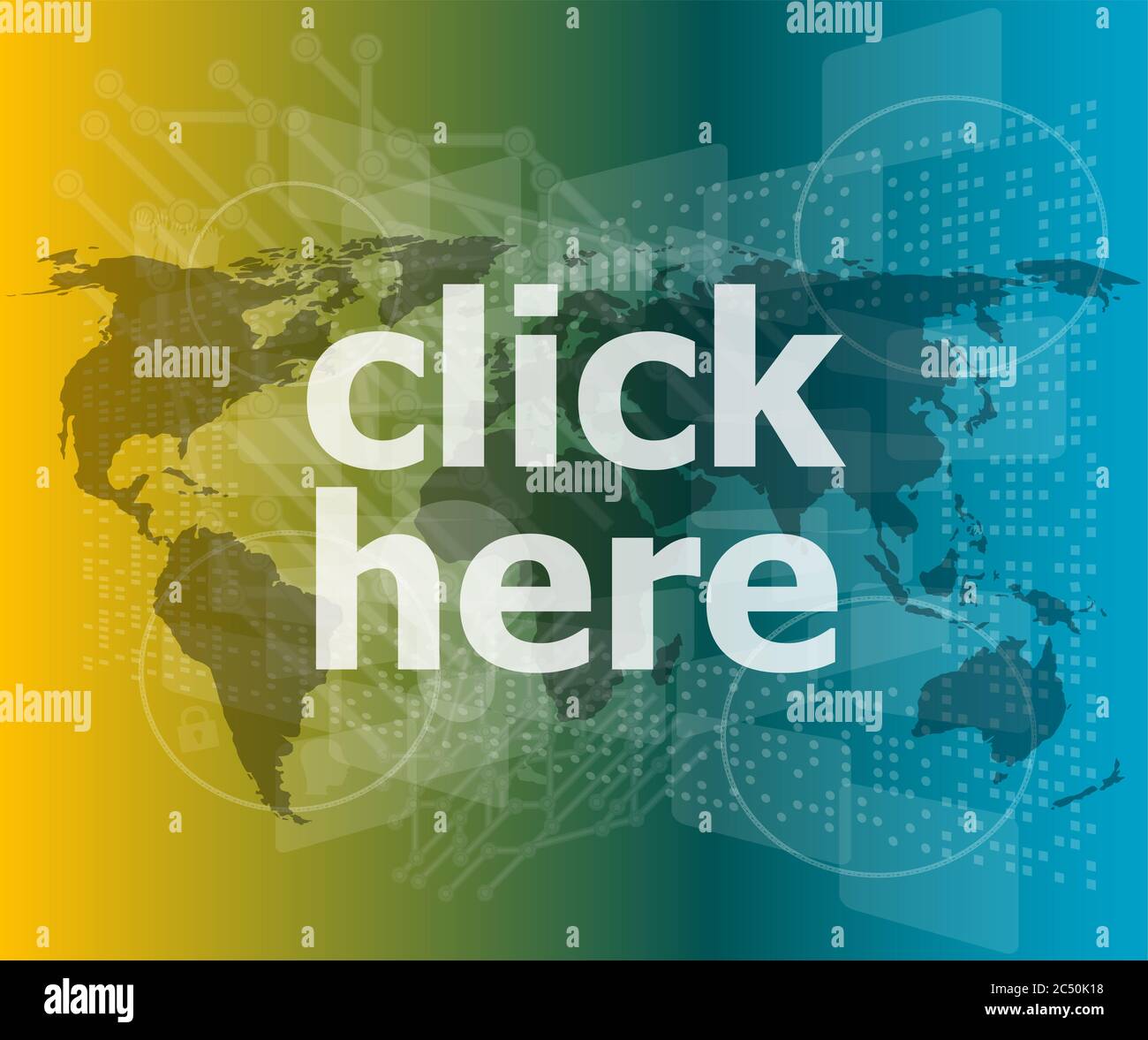 click here text on digital touch screen - business concept Stock Photo ...