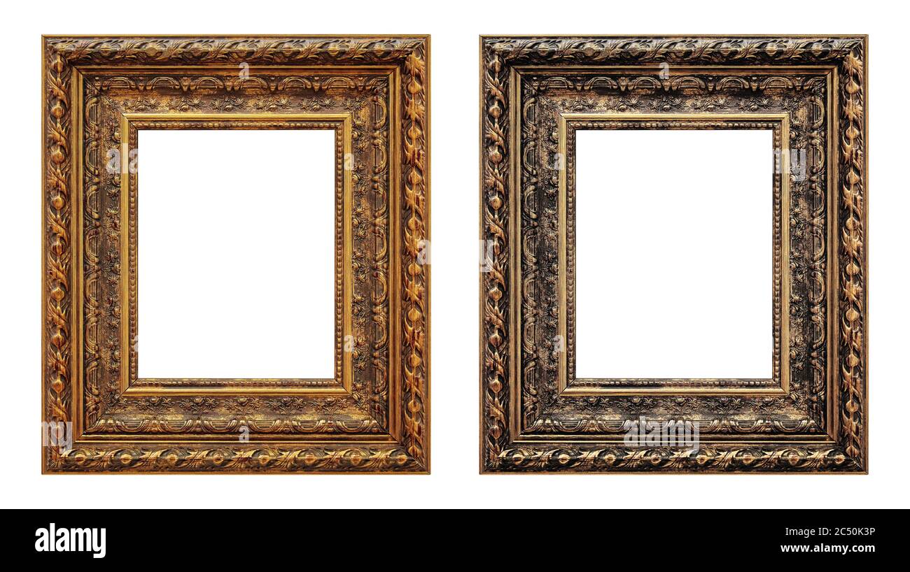 Framework in antique style. Vintage picture frame isolated on white ...