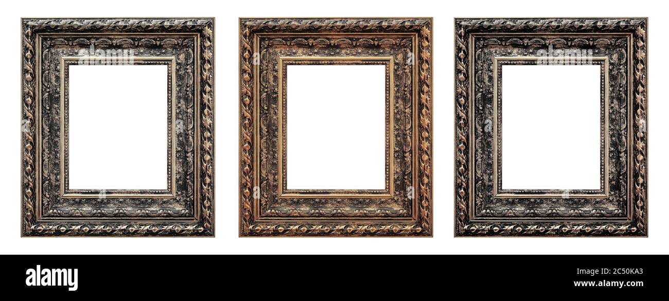Framework in antique style. Vintage picture frame isolated on white ...