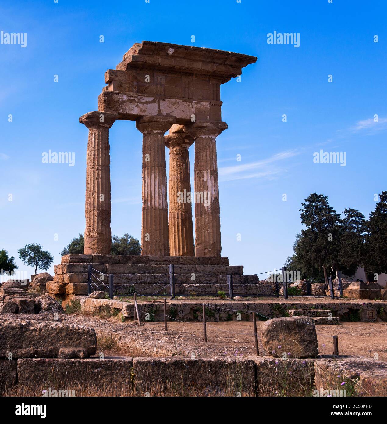 Temple of the Dioscuri, or re-assembled remains of the Temples of ...