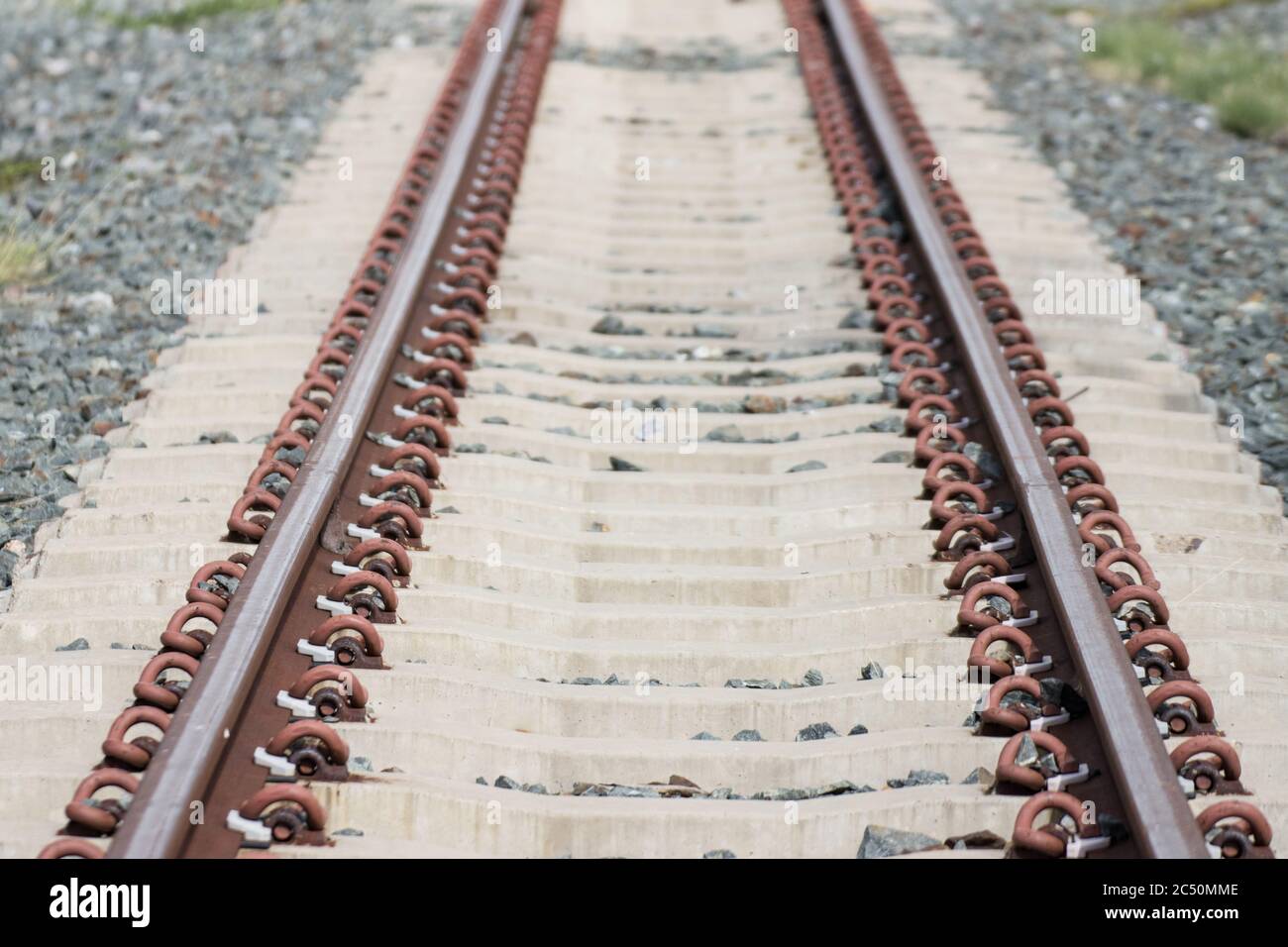 Detail of Railway tracks railroad for Trains Stock Photo - Alamy